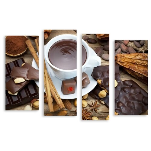 Модульная картина на холсте "Шоколад" 90x64 см