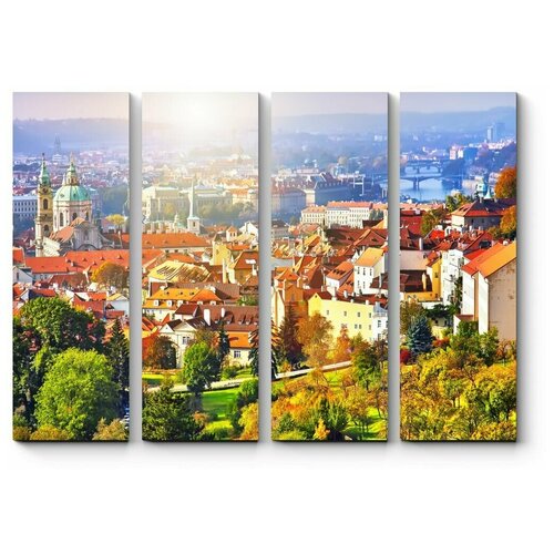 Модульная картина Изумительная панорама Праги 90x68
