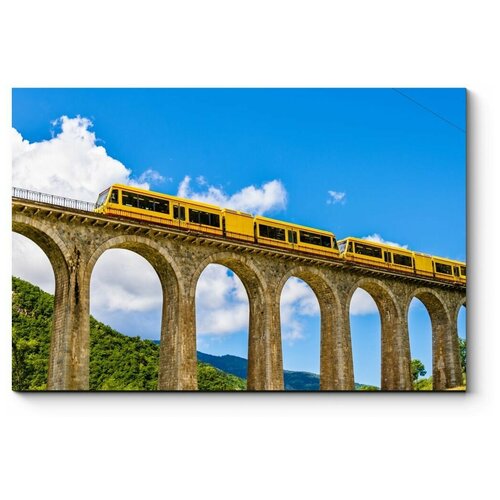 Модульная картина Поезд Jaune на мосту Седжурн140x93
