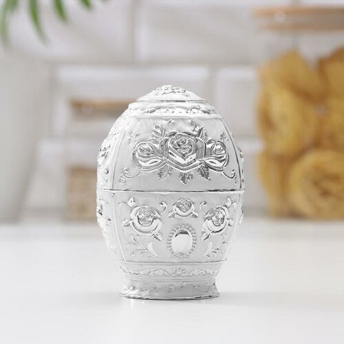 Подставка для зубочисток КНР "Яйцо", 11х7 см, серебряный
