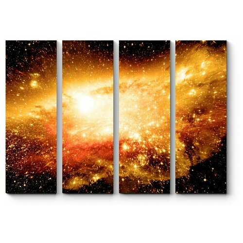 Модульная картина Звезды, планеты и галактики в свободном пространстве 70x53