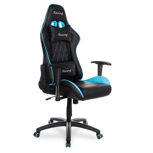 Компьютерное кресло College BX-3803 игровое, обивка: искусственная кожа, цвет: черный/синий