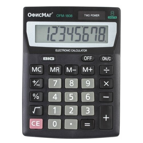 Калькулятор настольный Офисмаг OFM-1808 (8-разрядный) черный (OFM-1808), 40шт.