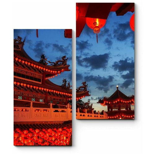 Модульная картина Храм Тянь Хоу в сумерках50x63