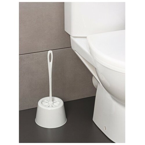 Комплект для туалета: ёршик с подставкой Rambai, d=15,5 см, h=35 см, цвет серый
