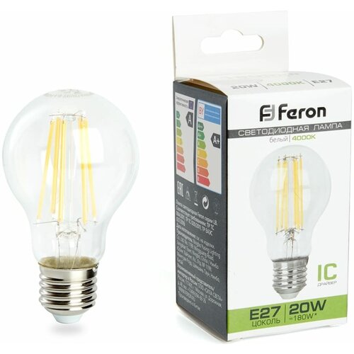 FERON Лампа светодиодная LB-620 Шар E27 20W 4000K, 38246