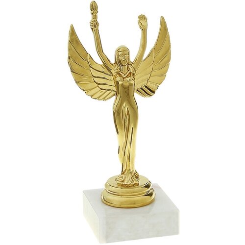 Наградная фигура женская «Ника», золото, подставка пластик камень, 16 х 7 х 5 см.