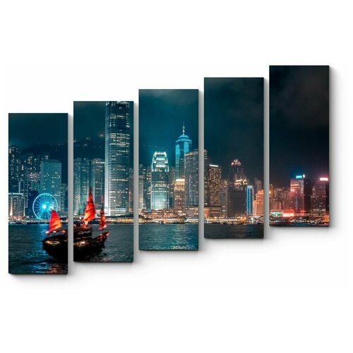 Модульная картина Ночные огни Гонконга90x63