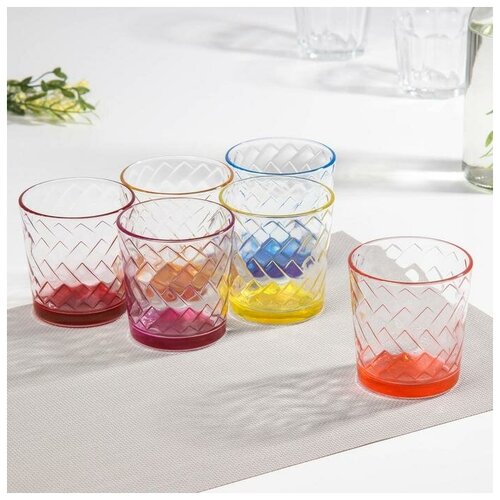 Набор стаканов «Джем», 250 мл, 6 шт, цвет и форма микс