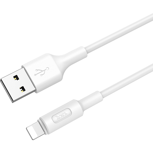 Кабель HOCO X25 Soarer USB на Lightning (iPhone, iPad, AirPods), 2.4A, 1 метр белый, для быстрой зарядки гаджетов Apple и передачи данных