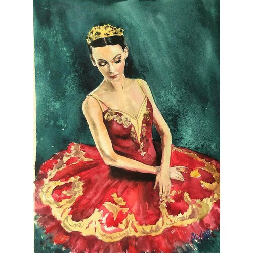 Картина акварельная Балерина. Ручная работа
