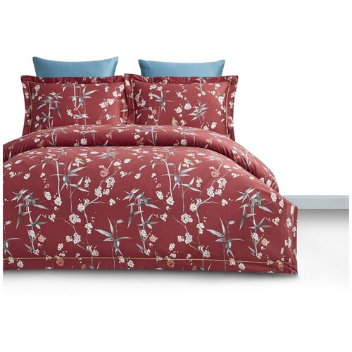 Комплект постельного белья Arya Hera, 2-спальное, сатин, красный/голубой