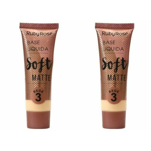 RUBY ROSE Тональная основа Soft Matte, Bege 3, 2 шт