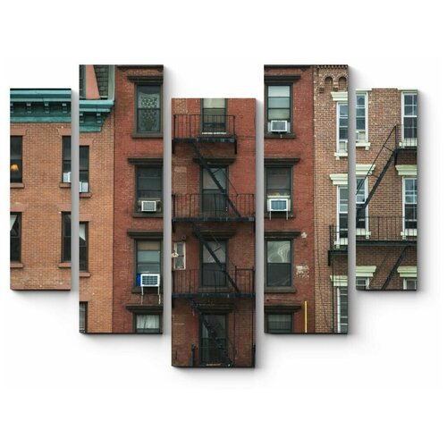 Модульная картина Пожарные лестницы старых жилых домов161x131