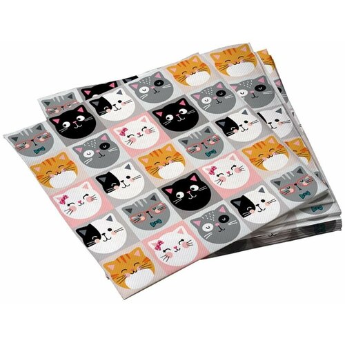 Салфетки ND Play Кошки с ушками, трехслойные, 33x33 см, 20 шт 306000