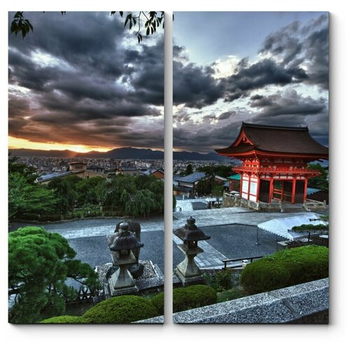 Модульная картина Грозовые облака над Киомицу-дэра, Киото130x130