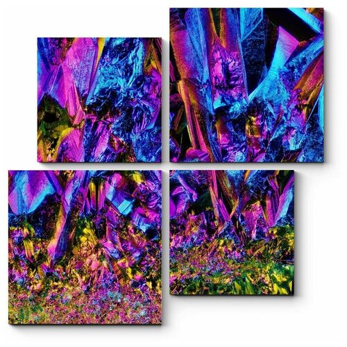 Модульная картина Уникальные цвета кристаллов 80x80