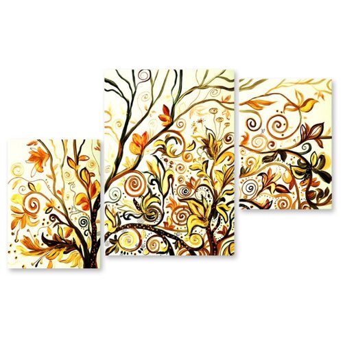 Модульная картина на холсте "Осенний орнамент" 120x72 см