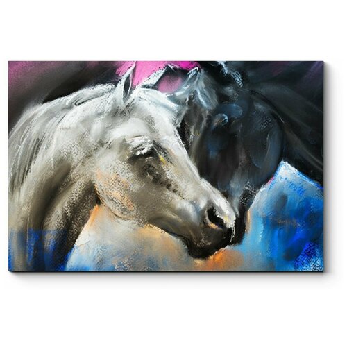 Модульная картина Влюбленная пара лошадей 110x73