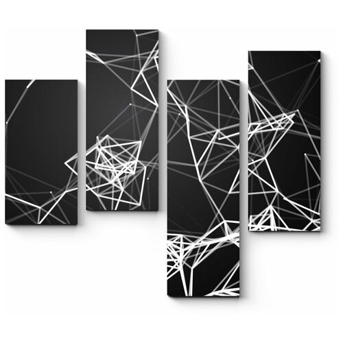 Модульная картина Сияющие линии на черном 104x98