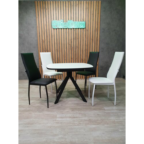 Стол металлический обеденный раскладной Хилтон-М 98х98х75 см, кухонный, письменный, пластиковый для дома, для дачи