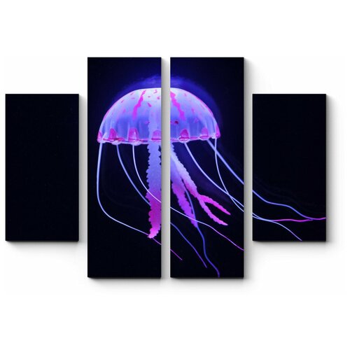 Модульная картина Светящаяся неоновая медуза 130x98