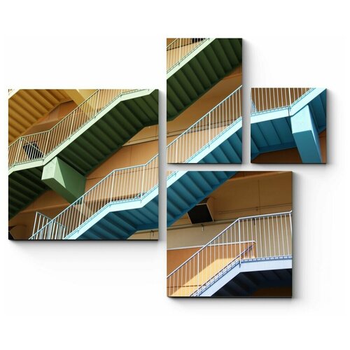Модульная картина Цветные лестницы92x77