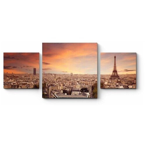 Модульная картина Прекрасный Париж с высоты 140x60