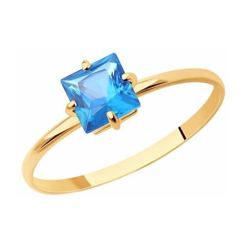 Кольцо Diamant online, золото, 585 проба, топаз Swarovski, размер 17.5