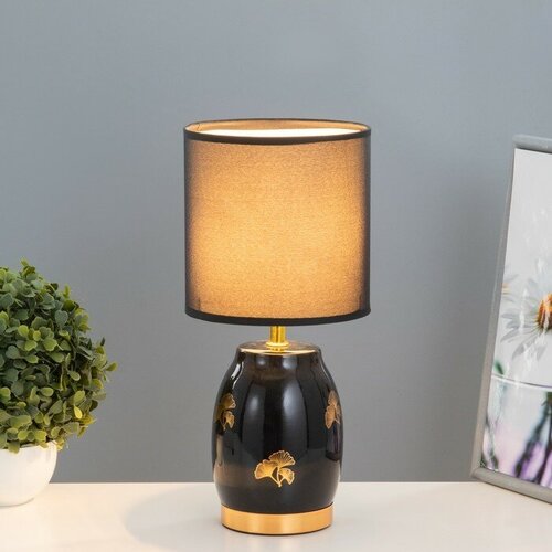 RISALUX Настольная лампа "Дженн" E27 40Вт чёрно-золотой 16х16х35 см