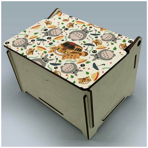 Подарочная коробка шкатулка с крышкой на петлях УФ рисунок размер 16,5x12,5 см паттерн узор - 348