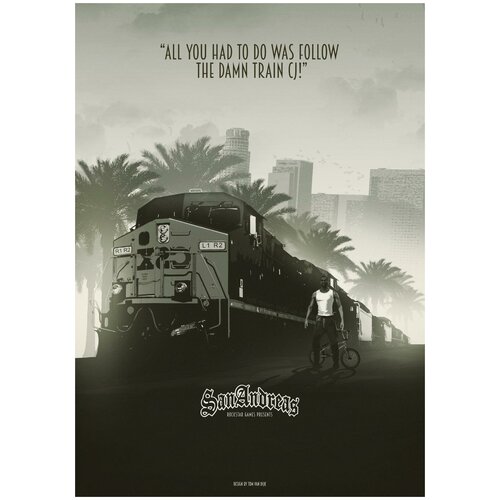Постер / Плакат / Картина GTA. Чертов поезд 90х120 см в подарочном тубусе