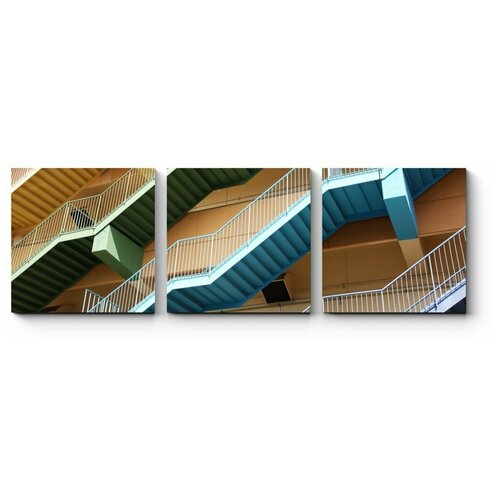 Модульная картина Цветные лестницы170x57