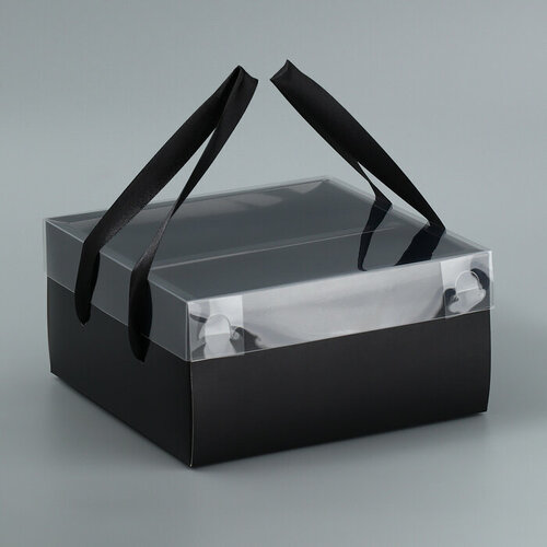 Коробка подарочная складная, упаковка, «Чёрная», 20 х 20 х 10 см (комплект из 9 шт)