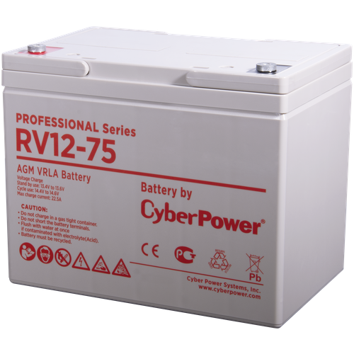 Аккумуляторная батарея PS CyberPower RV 12-75 / 12 В 75 Ач - Battery CyberPower Professional series RV 12-75 / 12V 75 Ah