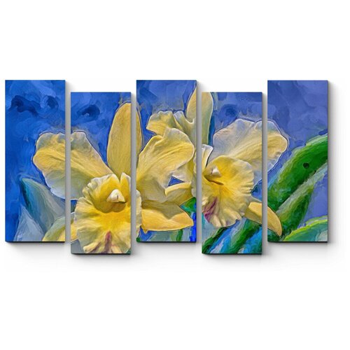 Модульная картина Нежные желтые орхидеи 190x110