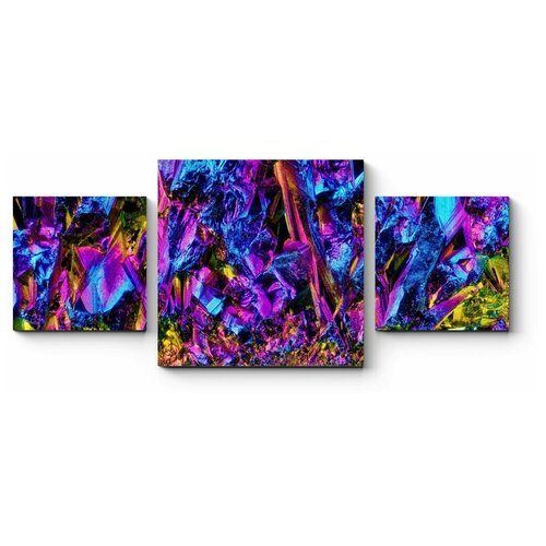 Модульная картина Уникальные цвета кристаллов 170x73