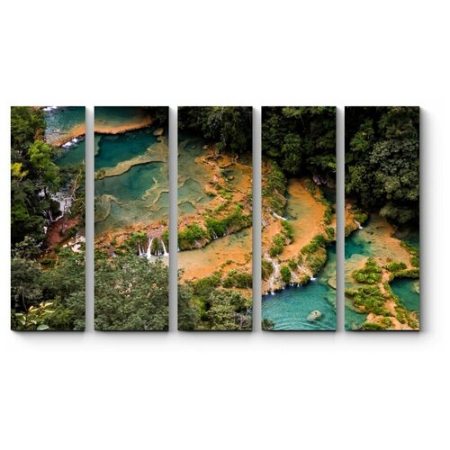 Модульная картина Кристально чистая река в Гватемале140x84