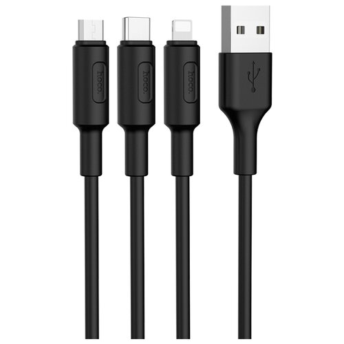 Кабель USB - micro USB 1м Hoco X21 Silicone - Черный/Белый