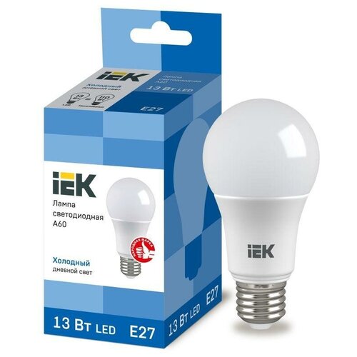 Лампа светодиодная ECO A60 13Вт грушевидная 230В 6500К E27 LLE-A60-13-230-65-E27 IEK (100шт.)