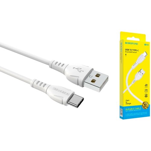 Кабель USB - USB Type-C BOROFONE BX51, 3A белый 1м
