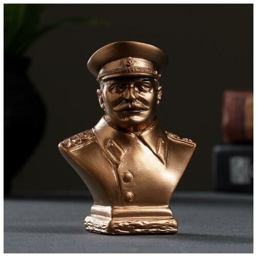 Бюст Сталин 9х7см, бронза / мраморная крошка