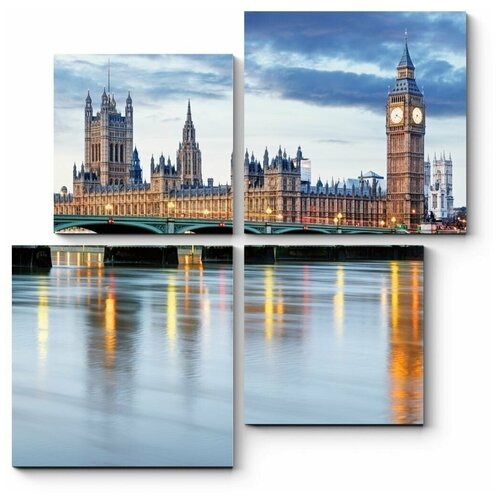 Модульная картина Таинственный Лондон в сумерках 160x160