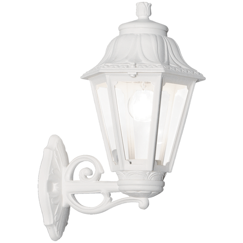 IDEAL LUX Уличный настенный светильник Anna AP1 Big bianco, E27, 60 Вт, цвет арматуры: белый, цвет плафона бесцветный