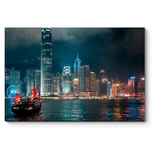 Модульная картина Ночные огни Гонконга30x20