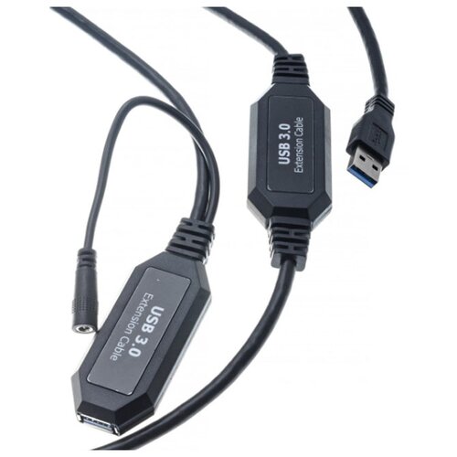 Удлинитель VCOM USB - USB (CU827-10M), 10 м, черный