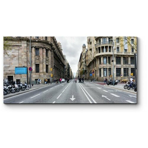 Модульная картина Пустая дорога в центре Барселоны160x80