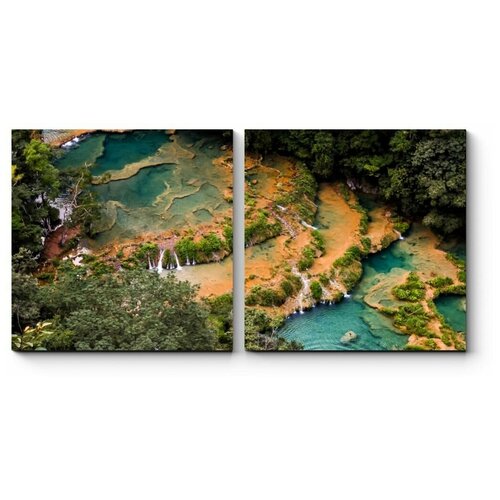 Модульная картина Кристально чистая река в Гватемале130x65