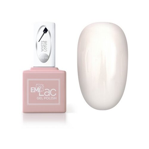 E.Mi Гель-лак Gel polish (с тонкой кистью), 9 мл, 001 Белый лотос