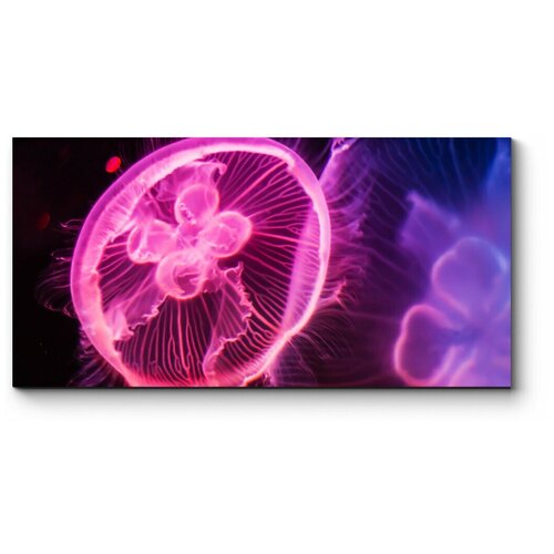 Модульная картина Неоновая медуза 40x20